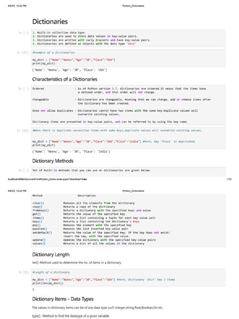 python dictionaries pdf