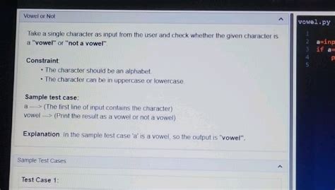 Vowel Or Nottake A Single Character As Input From The User And Check