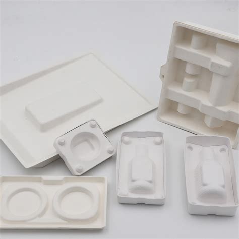 Custom Dry Press Molded Pulp Tray Biodegradable Bagasse Pulp Box Custom Recycled Paper Cardboard