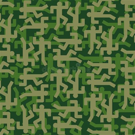 Running Man Military Pattern Seamless Run Army Background Stock Vector Illustration Of