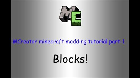 Mcreator Modding Tutorial Part 1blocks Youtube