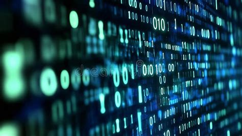 Generative Ai Vibrant Visual Depiction Of Binary Code Streaming Down A Futuristic Digital