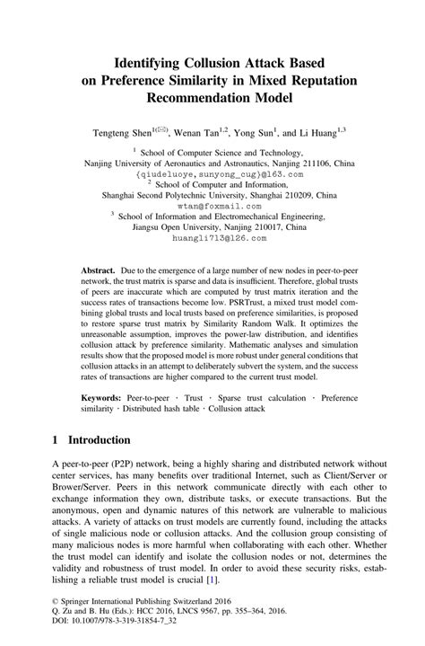 Pdf Identifying Collusion Attack Based On Preference Similarity In