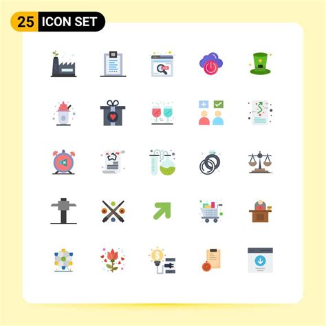 25 User Interface Flat Color Pack Of Modern Signs And Symbols Of Drink