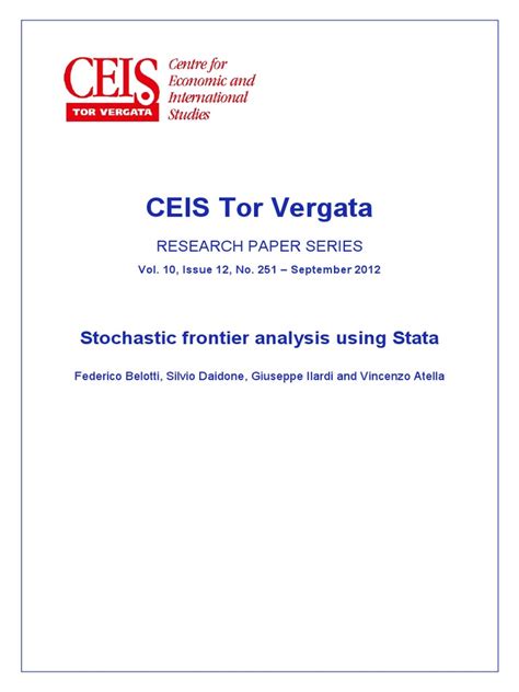 Stochastic Frontier Analysis Stata Pdf Heteroscedasticity Normal