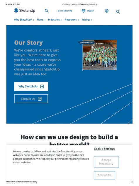 Our Story History Of Sketchup Sketchup Pdf Sketch Up Cookie
