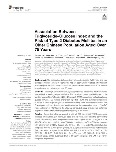 Pdf Association Between Triglycerideglucose Index And The Risk Of