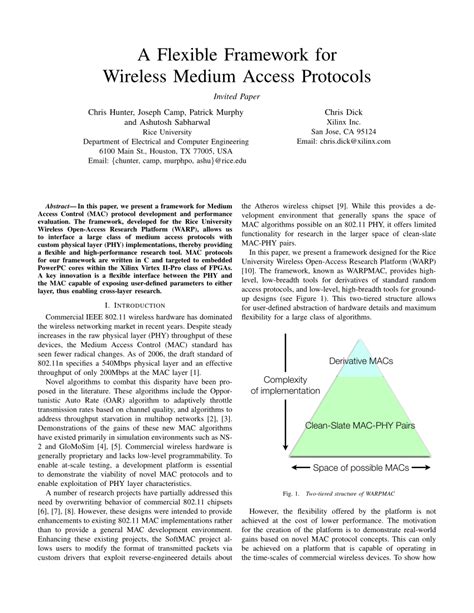 Pdf A Flexible Framework For Wireless Medium Access Protocols