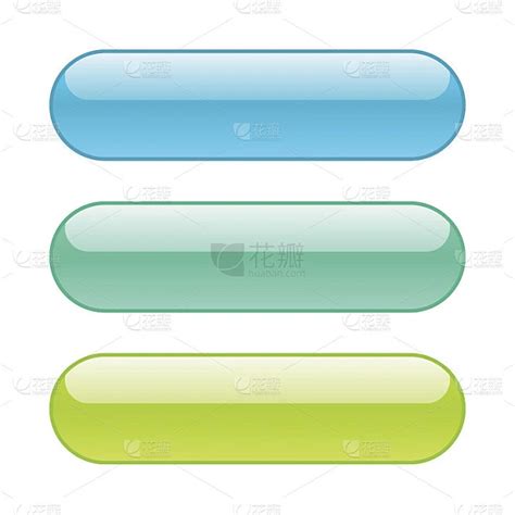 彩色网页按钮。带轮廓的圆形形状素材 花瓣网