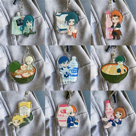 Class 1a Hero Academia Japanese Drinks Keychains Kawaii Etsy