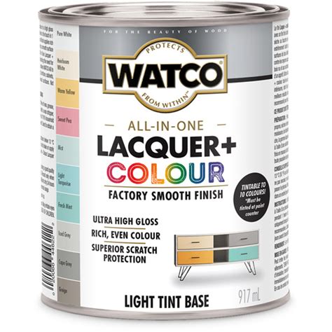 Rust Oleum Watco All In One Lacquer Colour Light Tint Base 946 Ml Light Tint Base High