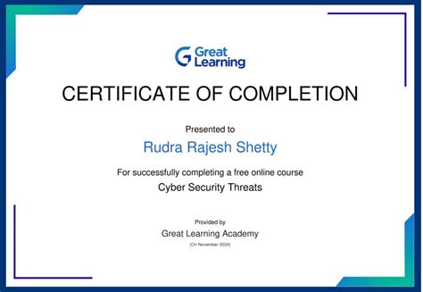 Rudra Shetty On Linkedin Cybersecurity Professionalgrowth Learningjourney Greatlearning