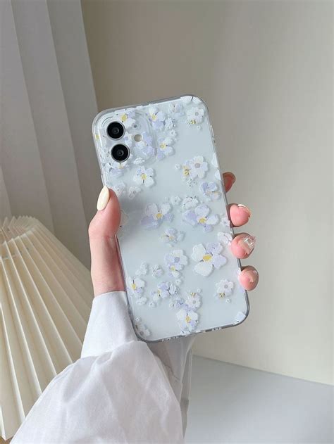 Funda De Celular Transparente Floral Moda De Mujer Pretty Phone Cases Clear Phone Case