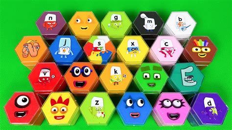 Looking Numberblocks Alphablocks Alphabet Lore In Hexagonal Shapes Mix Slime Asmr Youtube
