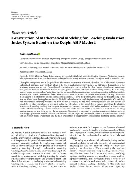 Pdf Construction Of Mathematical Modeling For Teaching Evaluation