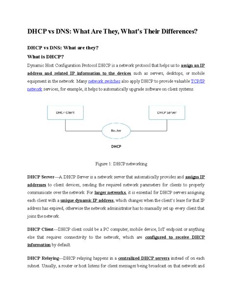 Dhcp Vs Dns Note Dhcp Vs Dns What Are They Whats Their