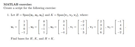 Solved Matlab Exercise Create A Script For The Following