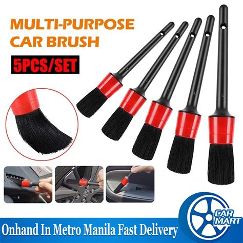 5pcs Car Detailing Brushes Clean Seat Detail Brush Car Wash Slit Brush For Cleaning Car Interior
