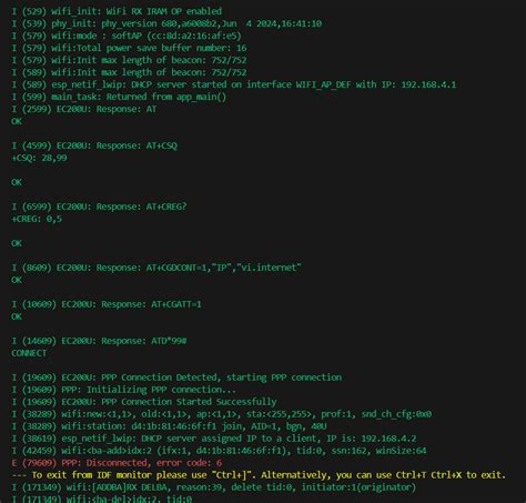 PPP Connection Disconnection On EC U When Connecting To ESP S Soft AP LTE Standard Module