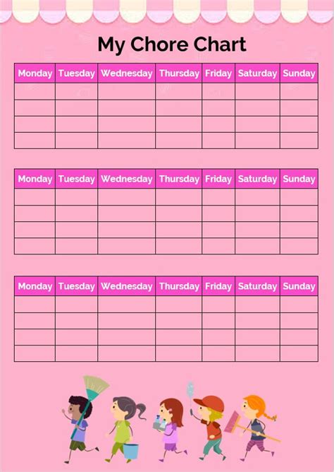 Blank Printable Chore Charts Room Surf