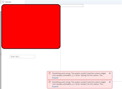 sac custom widget error message system could sap community