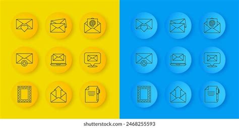 Set Line Envelope Check Mark Outgoing Stock Vector Royalty Free 2271002475 Shutterstock
