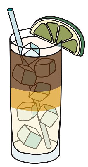 하이볼 유리에 다크 N 스톰리 긴 칵테일 라임 조각으로 장식 바 메뉴 포스터 카드 요리 책 레시피에 적합한 세련된 손으로 그린 낙서 만화 힙스터 스타일 벡터 일러스트 감귤류