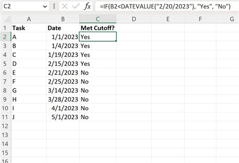 Excel：“如果该日期早于另一个日期”的公式 Statorials