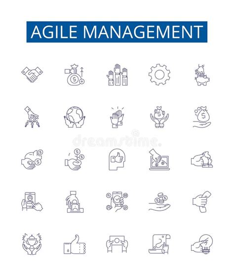Agile Management Line Icons Signs Set Design Collection Of Agile
