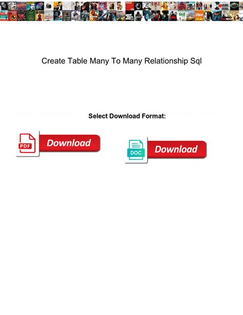 Create Table Many To Many Relationship Sql Docslib