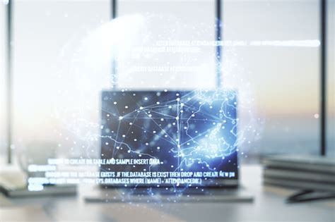 노트북 배경 글로벌 연구 및 분석 개념에 세계지도와 추상 소프트웨어 개발 홀로그램의 다중 노출 노트북에 대한 스톡 사진 및 기타 이미지 Istock