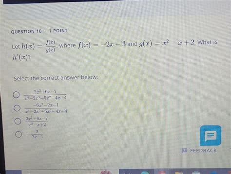Solved Let H X G X F X Where F X −2x−3 And G X X2−x 2
