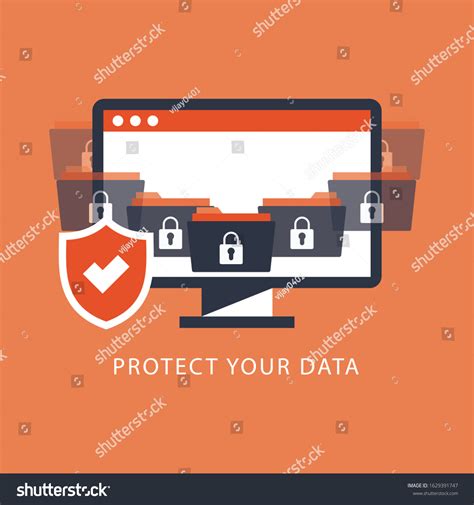Concept Data Security Access Shield On Stock Vector Royalty Free