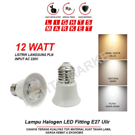Jual Lampu Spot Led W Fitting Ulir Standar Atau Tusuk Sorot Pengganti Halogen Spotlight E