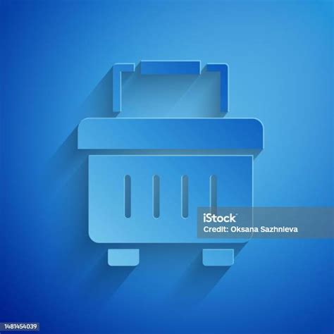 파란색 배경에 격리된 용지 잘라낸 도구 상자 아이콘입니다 공구 상자 기호입니다 종이 아트 스타일 벡터 3차원 형태에 대한 스톡 벡터 아트 및 기타 이미지 Istock