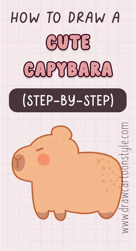 How To Draw A Cute Capybara How To Draw Capybara Step By Step