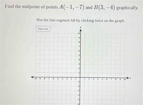 find the midpoint of points a 1 7 and b 3 4 graphically plot the