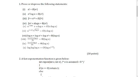 Solved Prove Or Disprove The Following Statements Ii Chegg