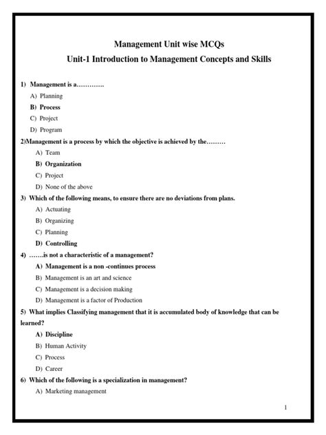 All Unit Mcqs Man Pdf Leadership World Trade Organization