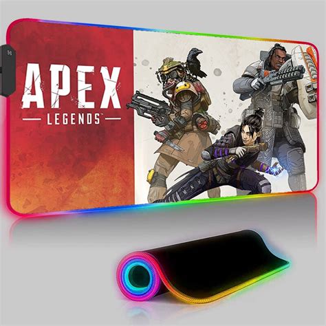 컴퓨터 사무실 Led 마우스 패드 Rgb Apexlegends 키보드 마우스 패드 게이머 패드 Pc 액세서리 고무 게임용 노트북