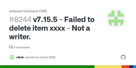 V7155 Failed To Delete Item Xxxx Not A Writer · Issue 8244
