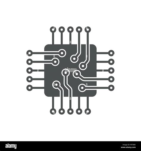 Processor Vector Icon Microchip Icon Cpu Icon Stock Vector Image