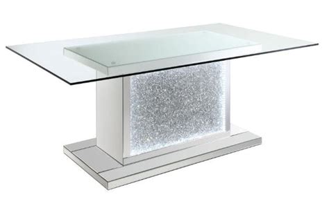 Dining Room Dining Tables Marilyn Rectangular Mirrored Dining Table At