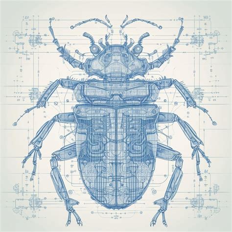 Premium Ai Image Blueprint Drawing Of A Bug