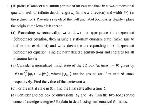 Solved Points Consider A Quantum Particle Of Mass M Chegg