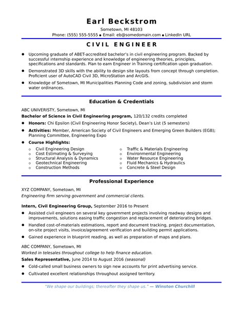 Civil Engineering Resume Template