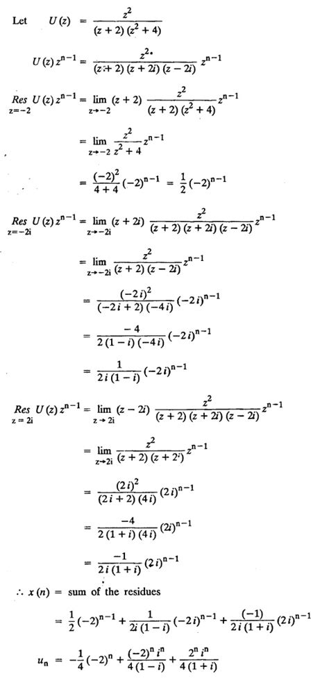 Inverse Z Transform Definition Solved Example Problems