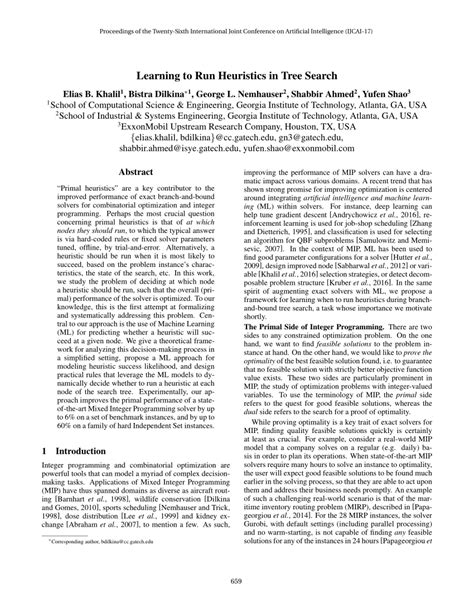 Pdf Learning To Run Heuristics In Tree Search