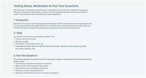 How To Write A Usability Testing Report Free Template Xtensio