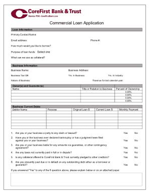 Fillable Online Commercial Loan Application Topeka Fax Email Print